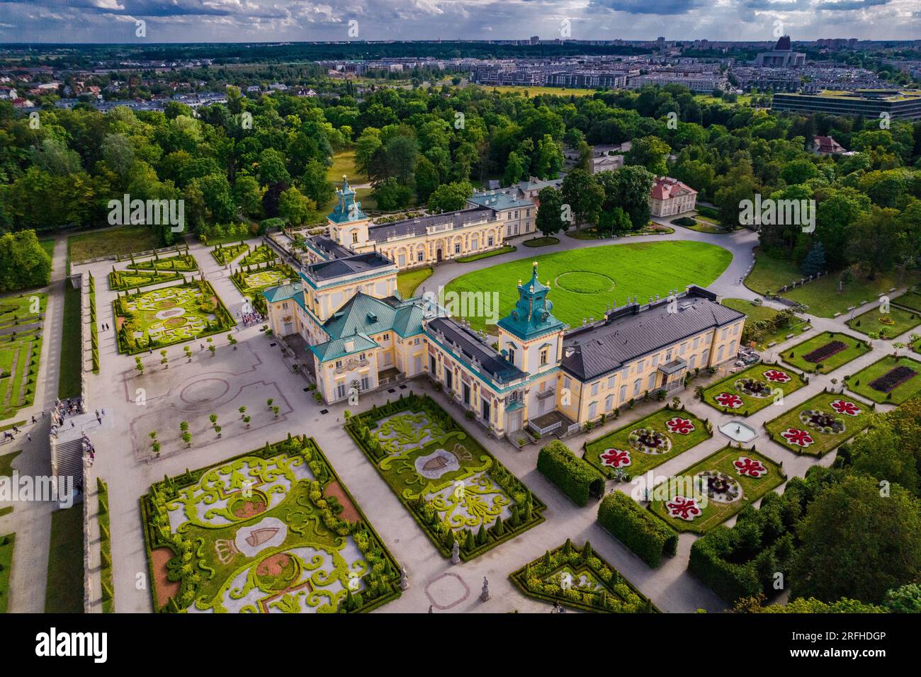 Warsaw, drone, bird view, aerial, city, urban, street, building, roof ...