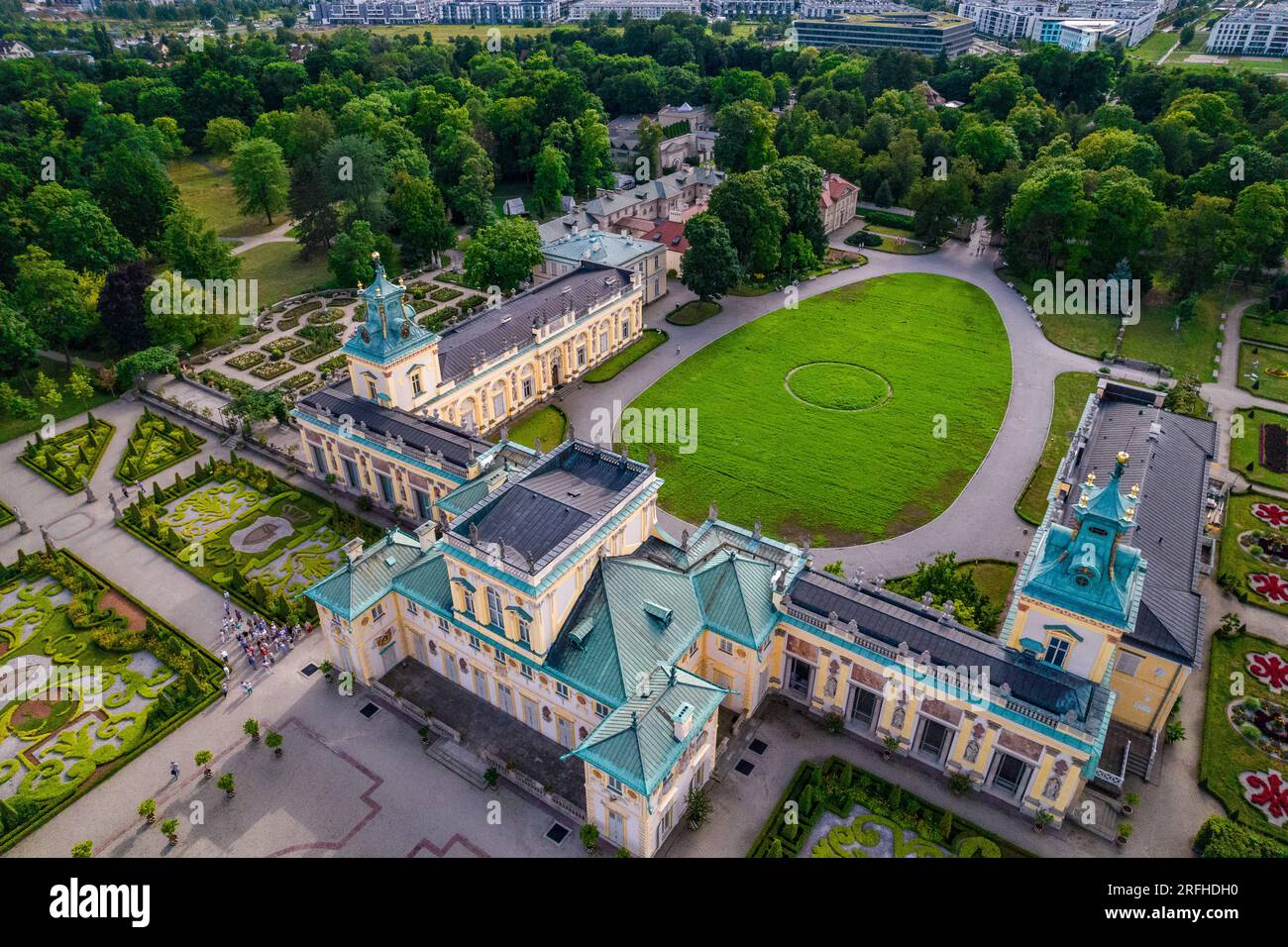 Warsaw, drone, bird view, aerial, city, urban, street, building, roof ...