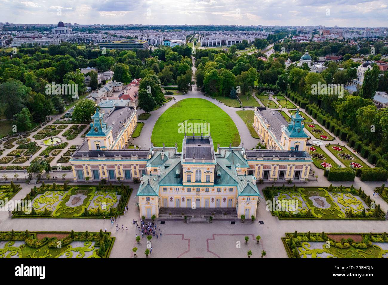Warsaw, drone, bird view, aerial, city, urban, street, building, roof ...