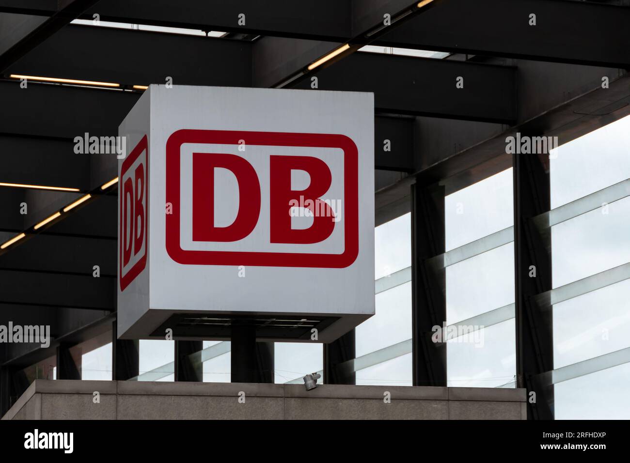 Logo of Deutsche Bahn at Potsdamer Platz station in Berlin, Germany ...