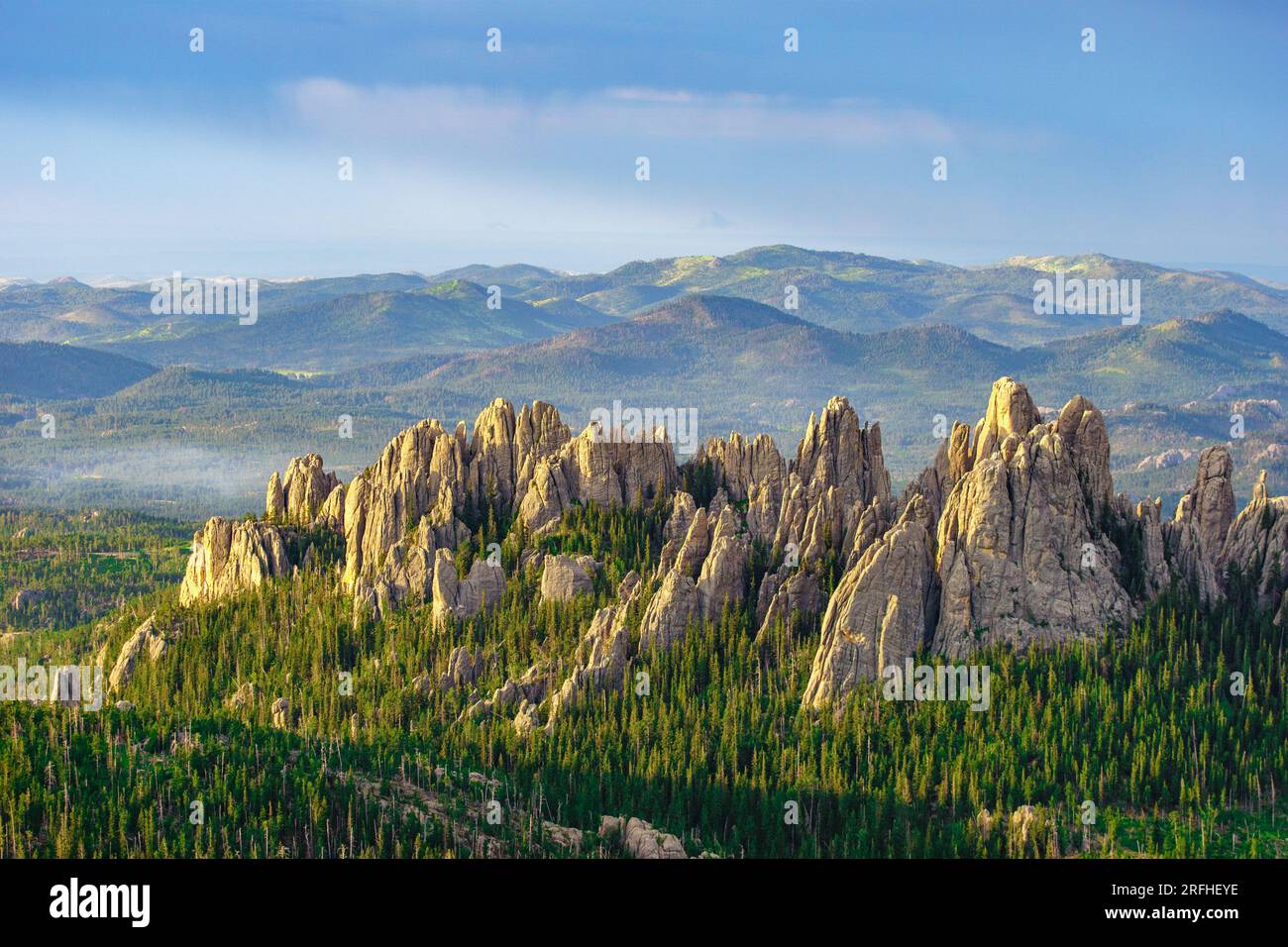 Black Hills South Dakota, Cathedral Spires, Sunrise, Alpenglow. View ...