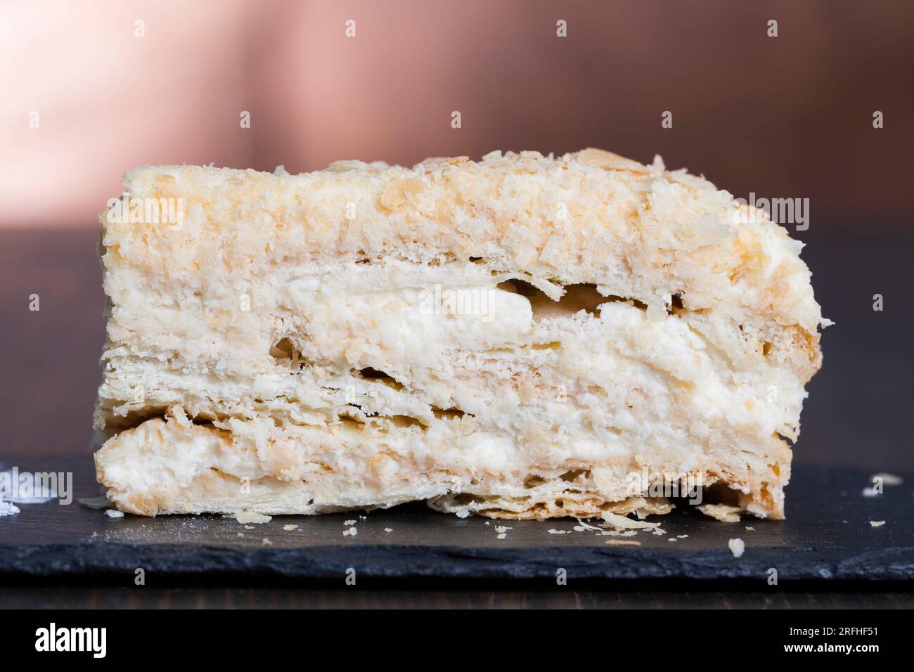 multi layered buttercream cake, puff pastry sweet cake ready to eat ...