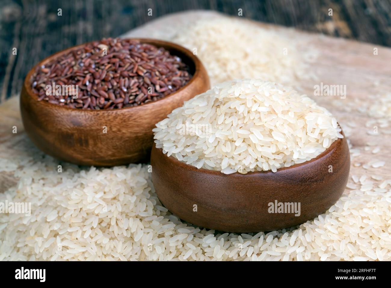 mixed rice of several types before cooking, mixed steamed rice and ...