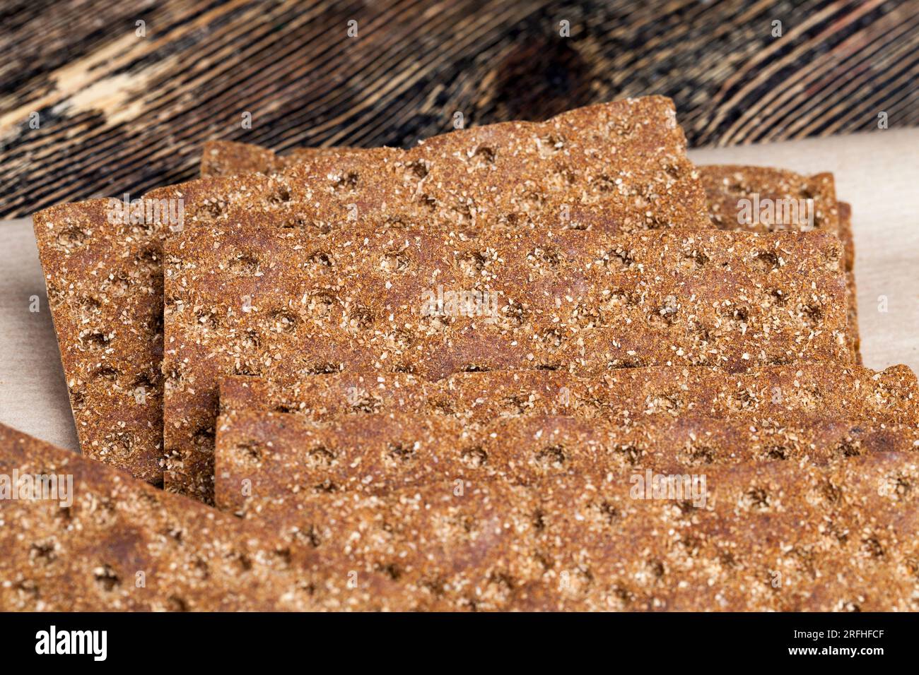 crispy rye bread, healthy foods made from rye flour, thin and crispy ...