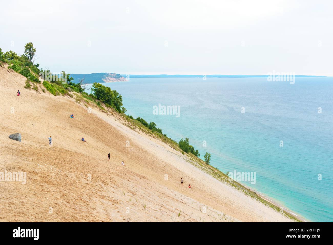 Michigan, Sleeping Bear Dunes National Lakeshore, overlooking Lake ...