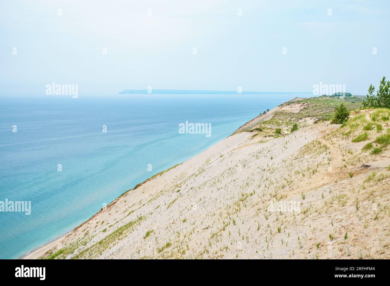 Michigan, Sleeping Bear Dunes National Lakeshore, overlooking Lake ...