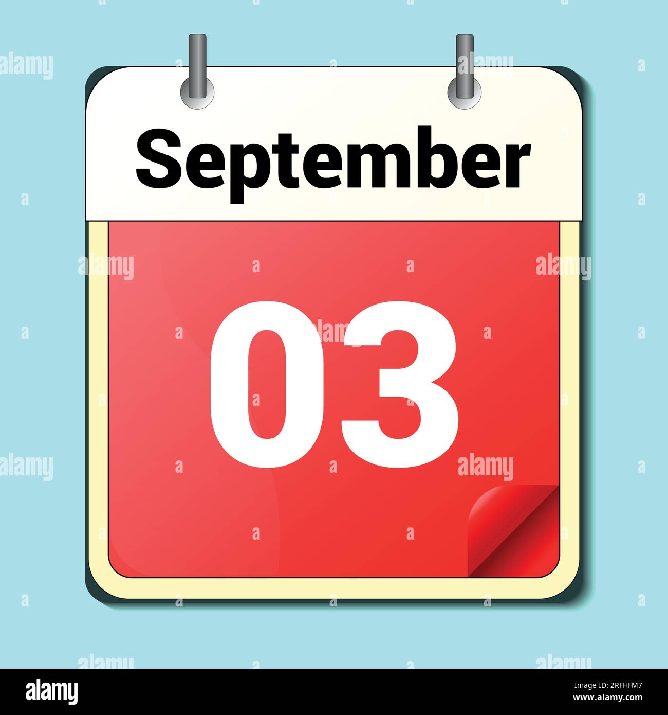 day on the calendar, vector image format, September 03 Stock Vector ...