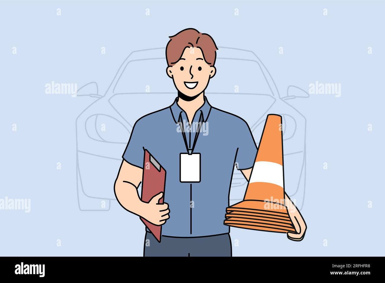 Practice driving car Stock Vector Images - Alamy