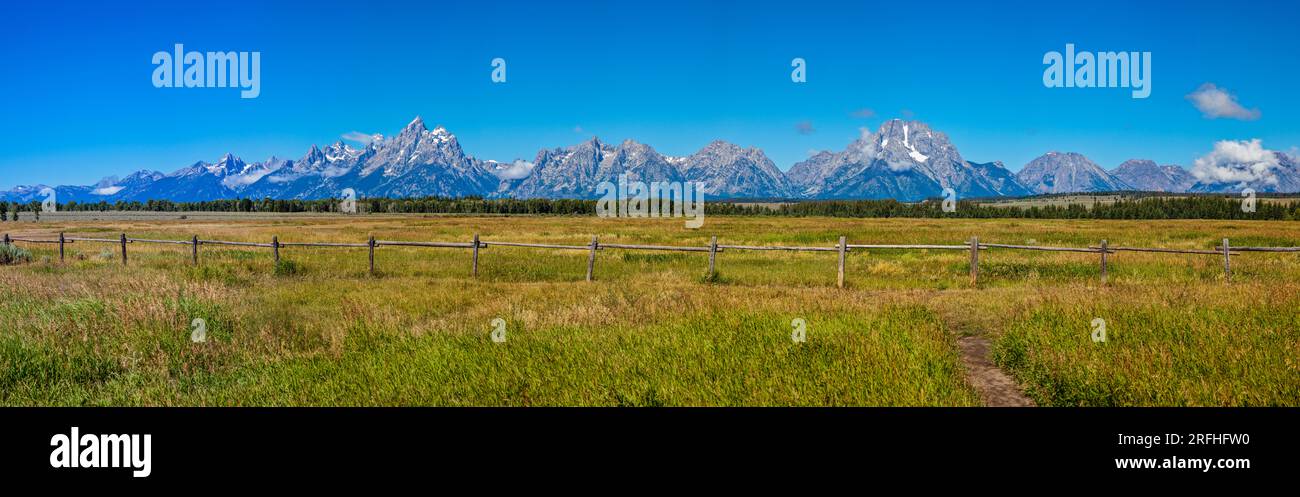 Panorama of Grand Tetons Mountain Range in the Grand Tetons National ...