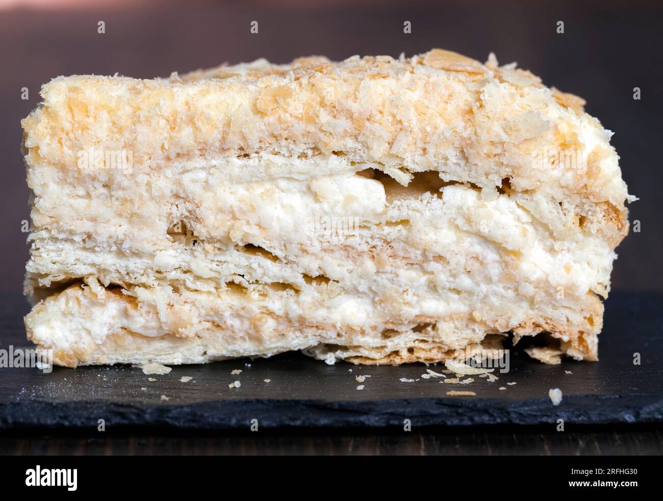 multi layered buttercream cake, puff pastry sweet cake ready to eat ...