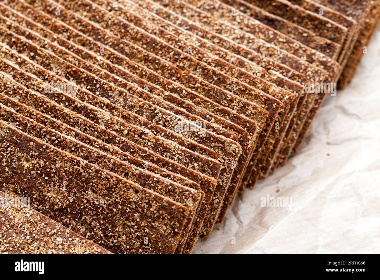 crispy rye bread, healthy foods made from rye flour, thin and crispy ...