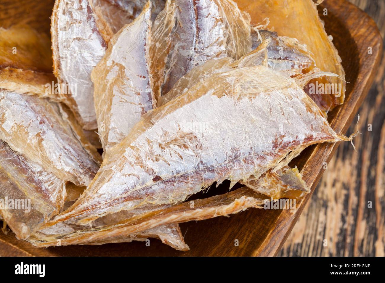 group of small fish gutted and dried with salt, dried and butchered ...