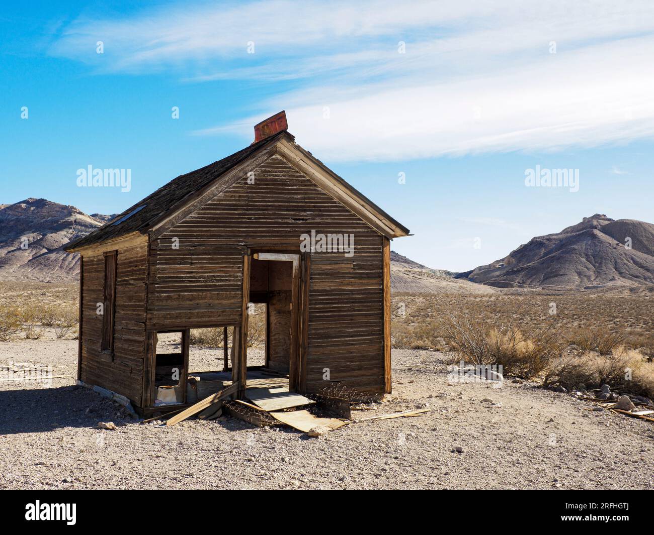 Abandoned building in Rhyolite, a ghost town in Nye County, near Death ...