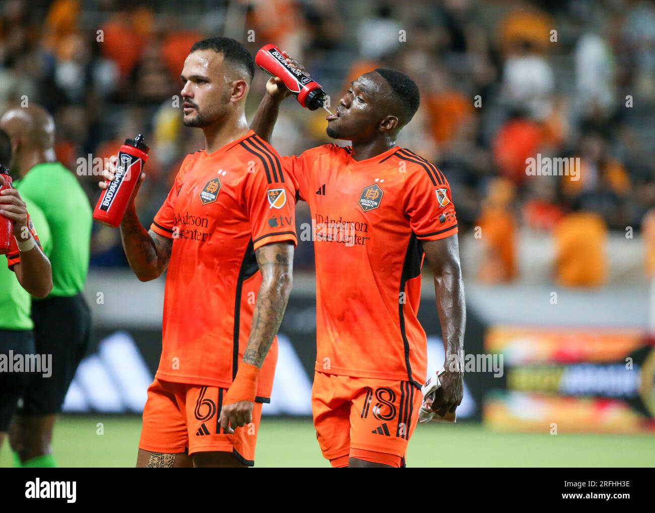 HOUSTON, TX - AUGUST 02: (left to right) Houston Dynamo midfielder José ...