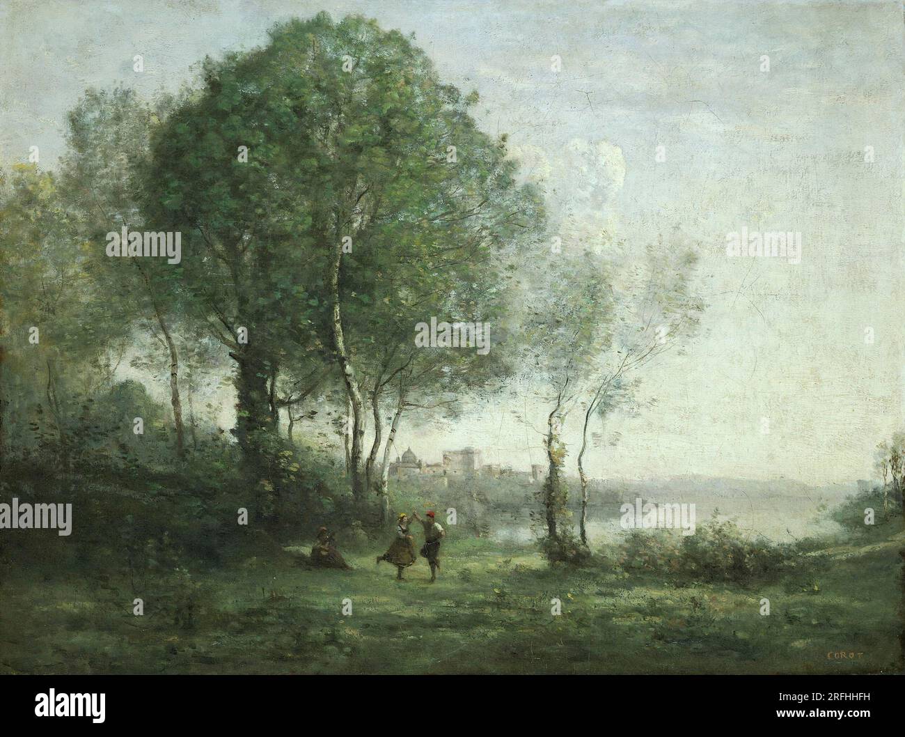 Castel Gandolfo, Dancing Tyrolean Shepherds by Lake Albano 19th century ...