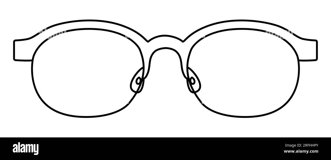 Half Rim frame glasses fashion accessory illustration. Sunglass front ...