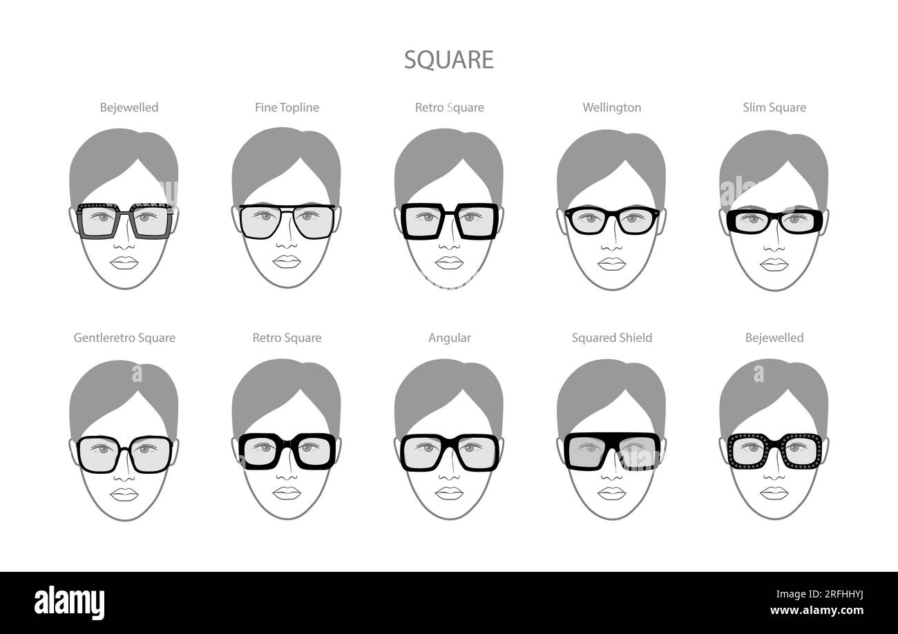 Square rim glasses Stock Vector Images - Alamy