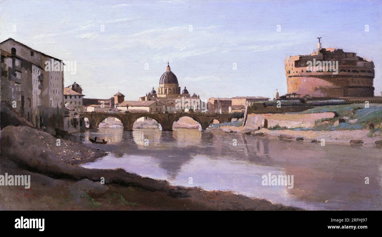 View of Rome: The Bridge and Castel Sant'Angelo with the Cupola of St ...