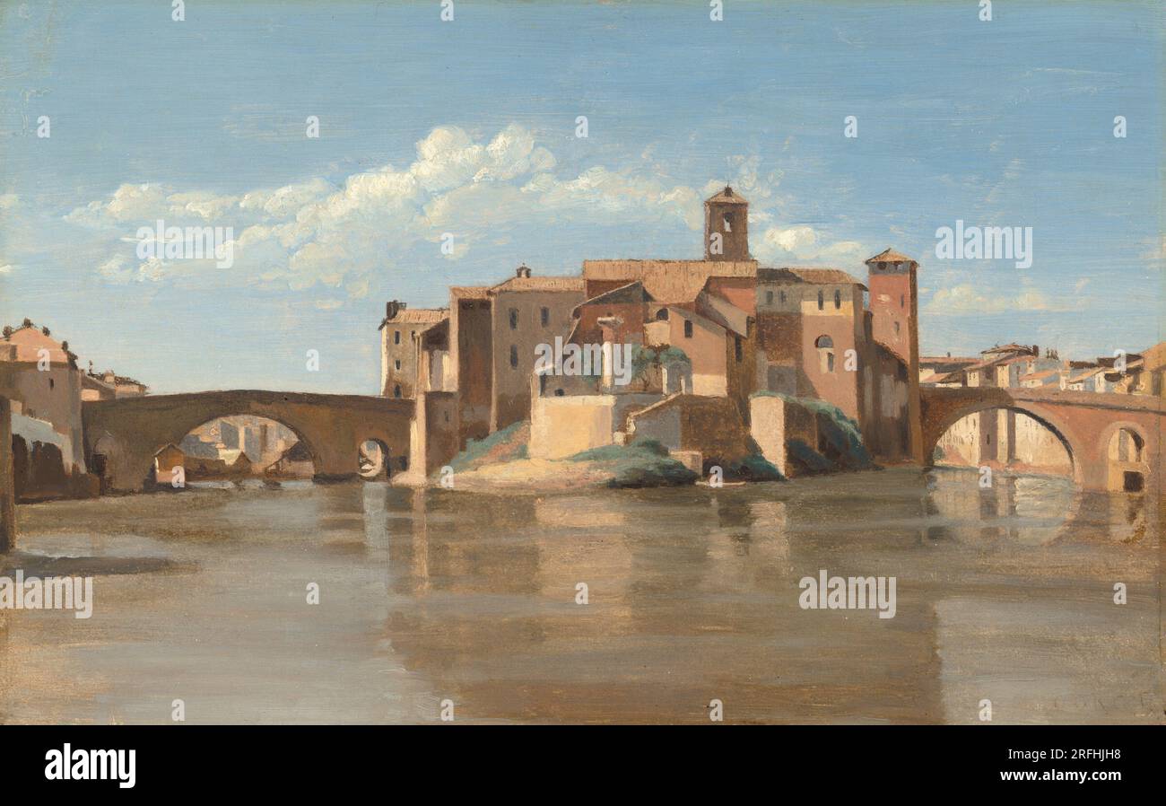 The Island and Bridge of San Bartolomeo, Rome between 1825 and 1828 by ...