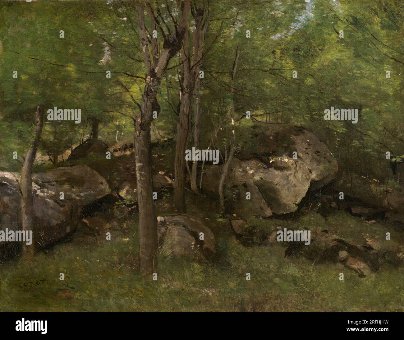 Rocks in the Forest of Fontainebleau between circa 1860 and circa 1865 ...