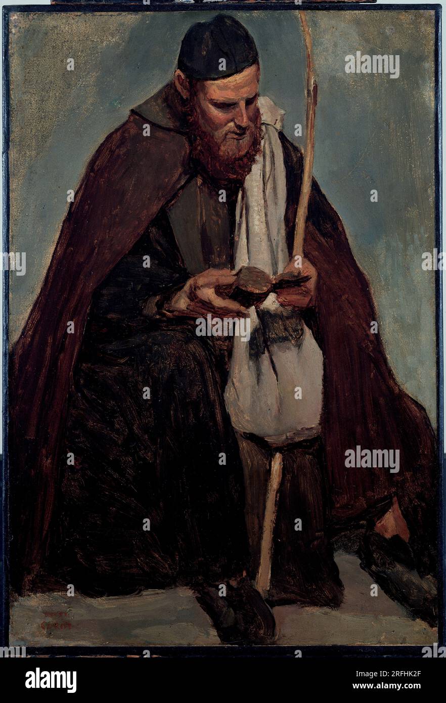 Italian Monk Reading 1826 by Jean Baptiste Camille Corot Stock Photo ...