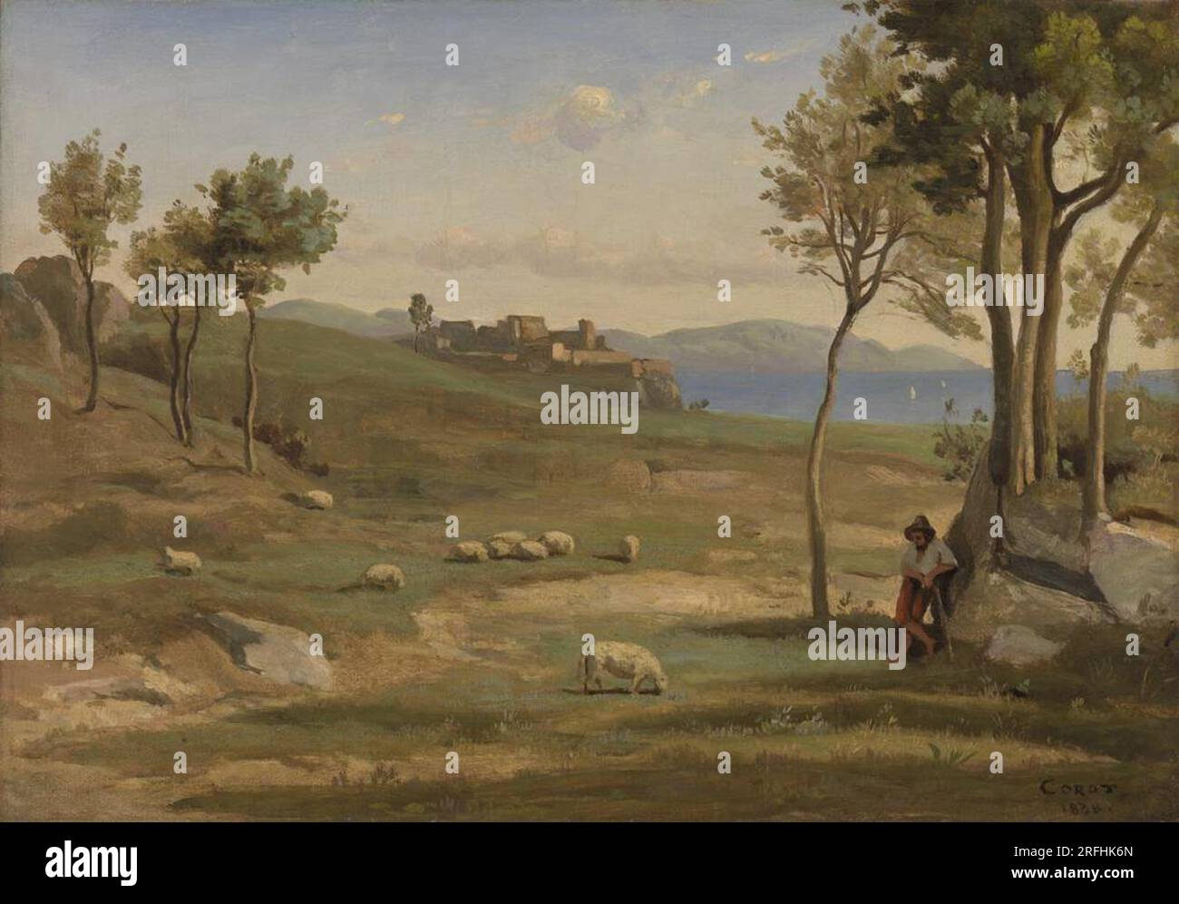 Italian Landscape 1838 by Jean-Baptiste Camille Corot Stock Photo - Alamy