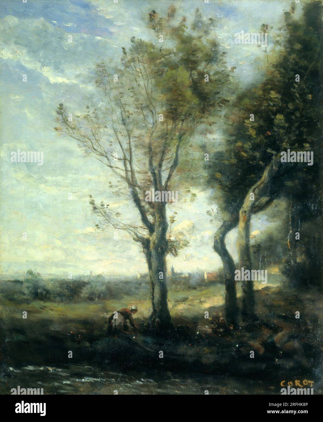 The Four Trees by the Plain ca. 1869-70 by Jean-Baptiste Camille Corot ...