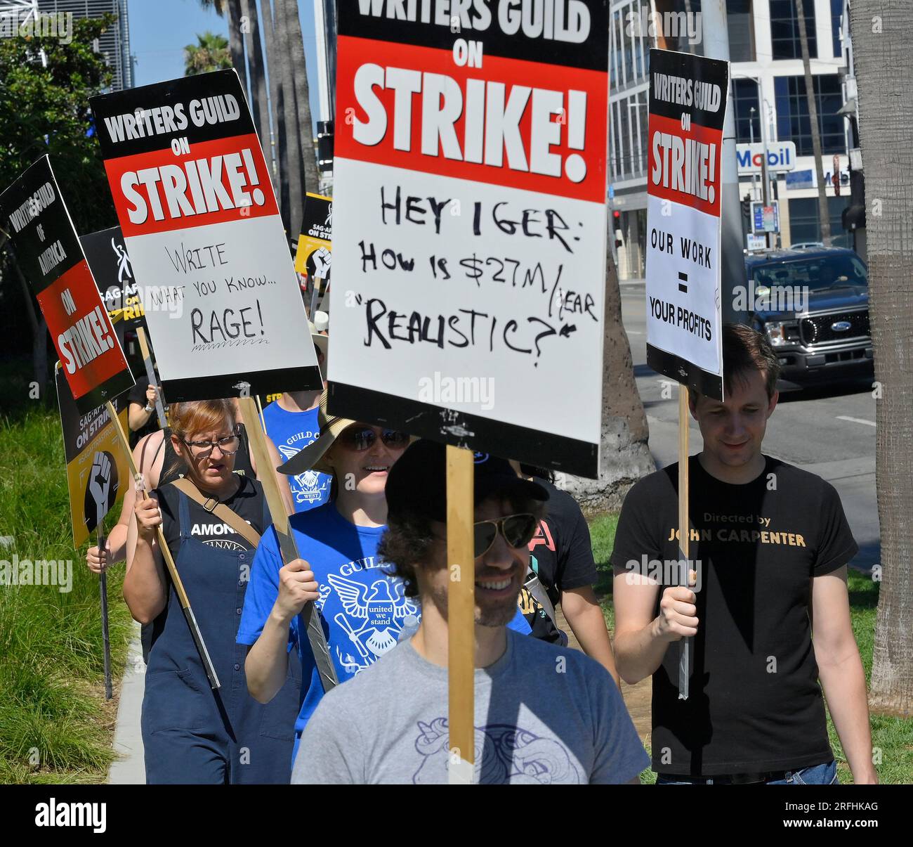 Members of the SAG-AFTRA actors union join writers on the picket lines ...