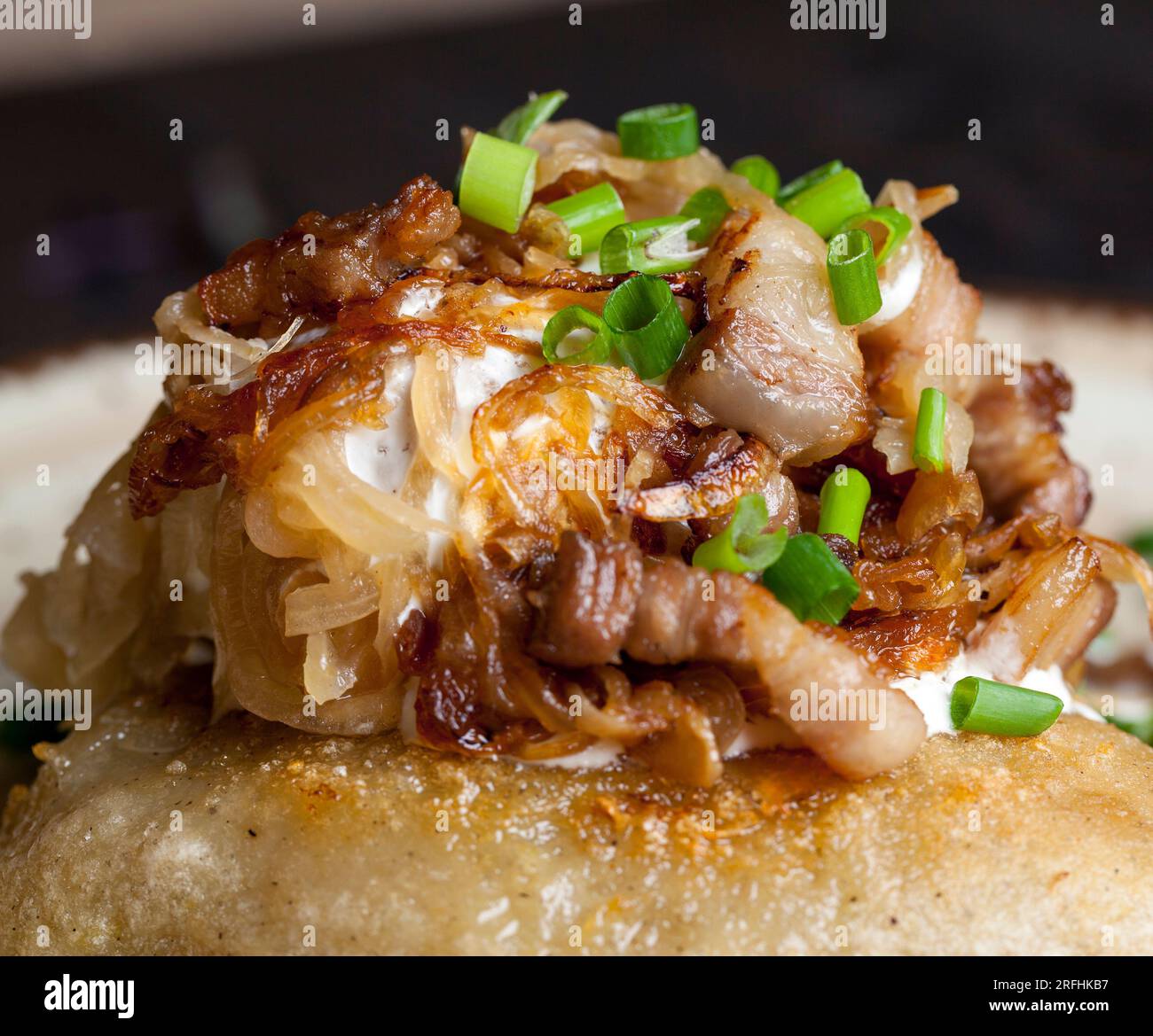zeppelins made from grated potatoes with minced meat , traditional ...