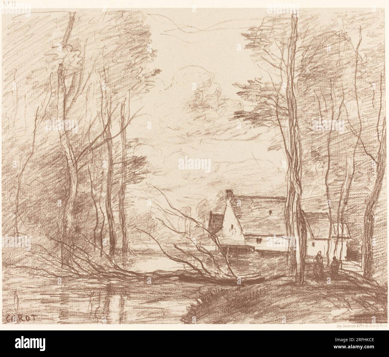 "Jean-Baptiste-Camille Corot, The Mill of Cuincy, near Douai (Le Moulin ...