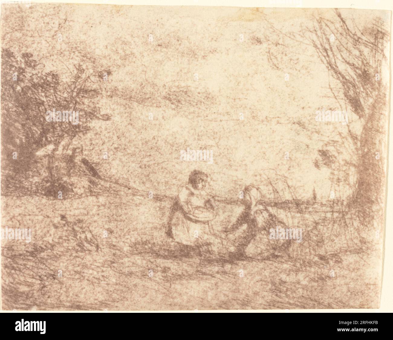 "Jean-Baptiste-Camille Corot, Farm Children (Les Enfants de la ferme ...