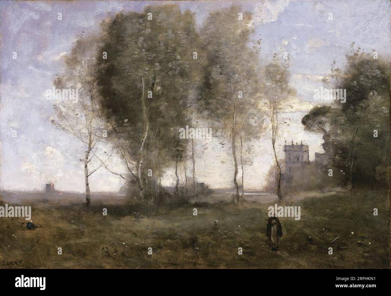 Villa of the Black Pines 1870 by Jean-Baptiste Camille Corot Stock ...
