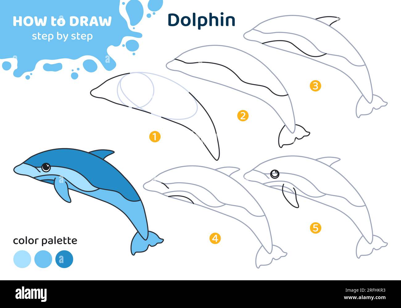 Step By Step Drawing Dolphins