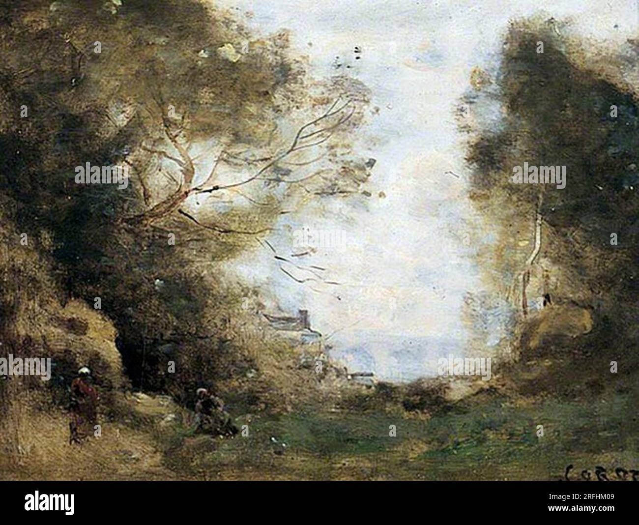 Landscape with a Wood by Jean-Baptiste Camille Corot Stock Photo - Alamy