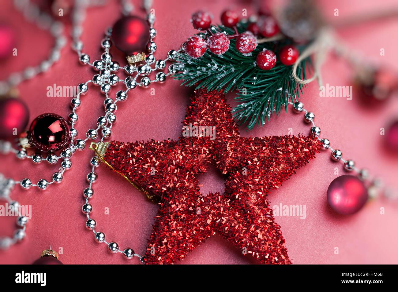 decorations and other attributes for celebrating New Year's holidays ...