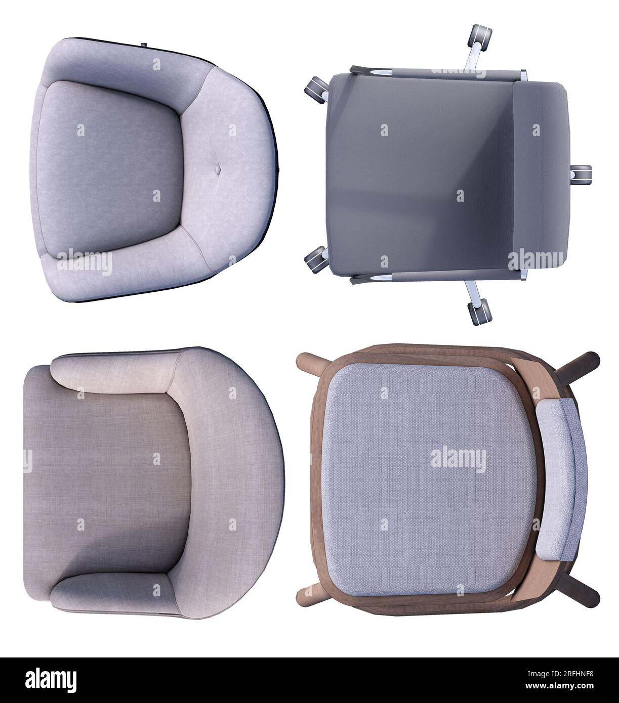 modern top view single chair for dining area and office Stock Photo - Alamy