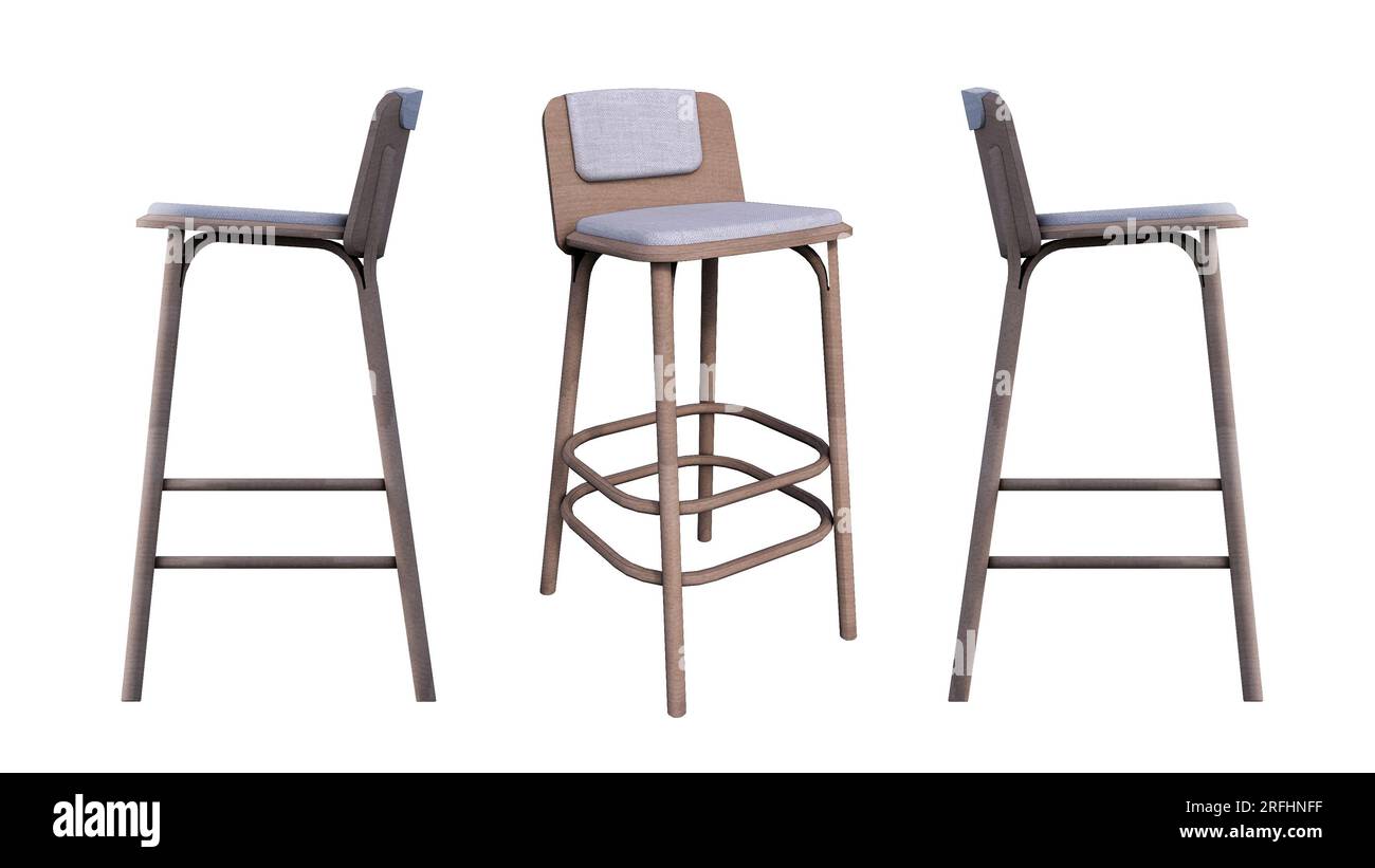 scandinavian bar chair with natural wooden and fabric for dining room ...