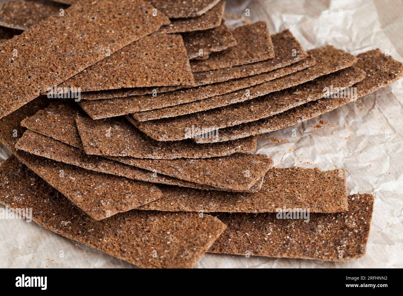 crispy rye bread, healthy foods made from rye flour, thin and crispy ...