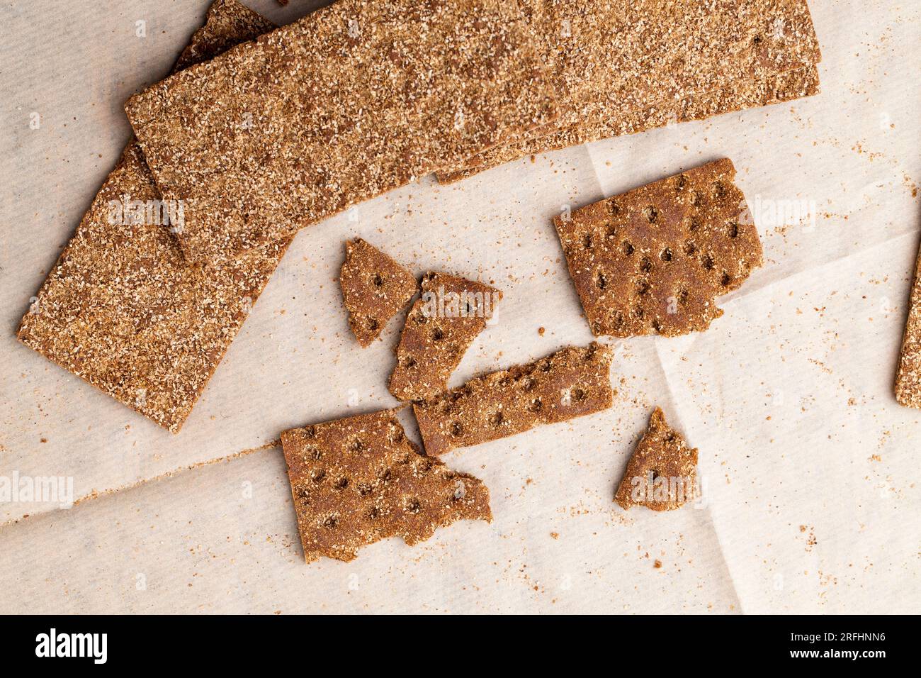 crispy rye bread, healthy foods made from rye flour, thin and crispy ...