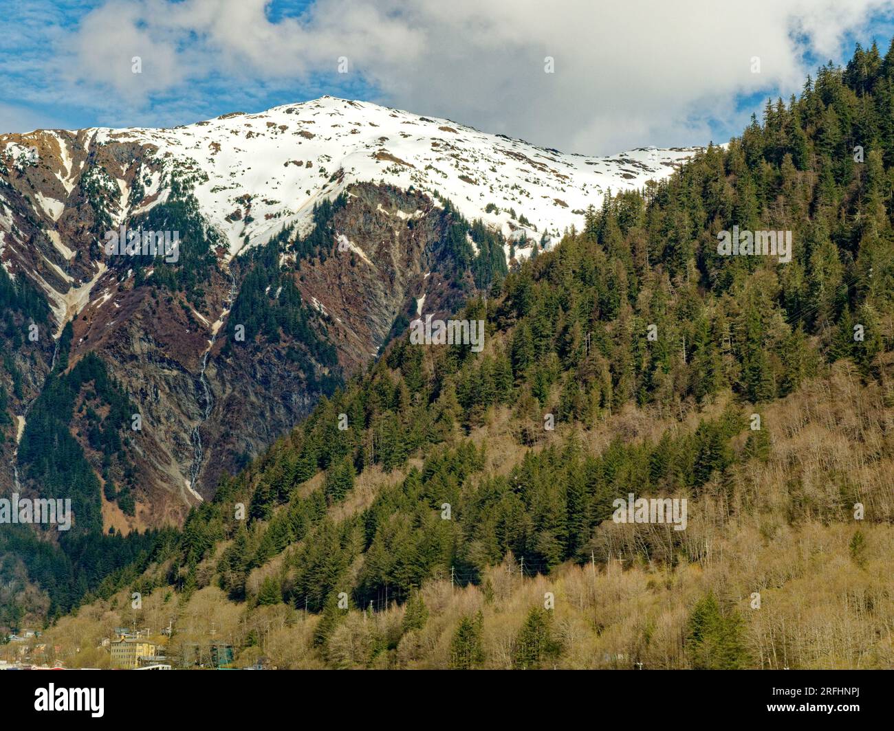 Snow on Mountains near Juneau, Alaska Stock Photo - Alamy