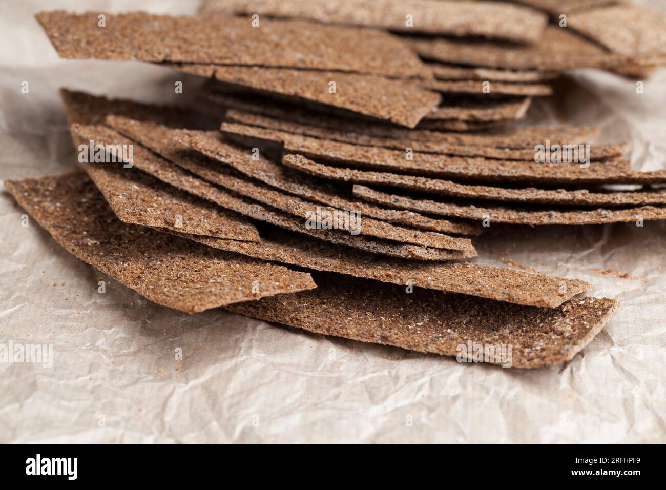 crispy rye bread, healthy foods made from rye flour, thin and crispy ...
