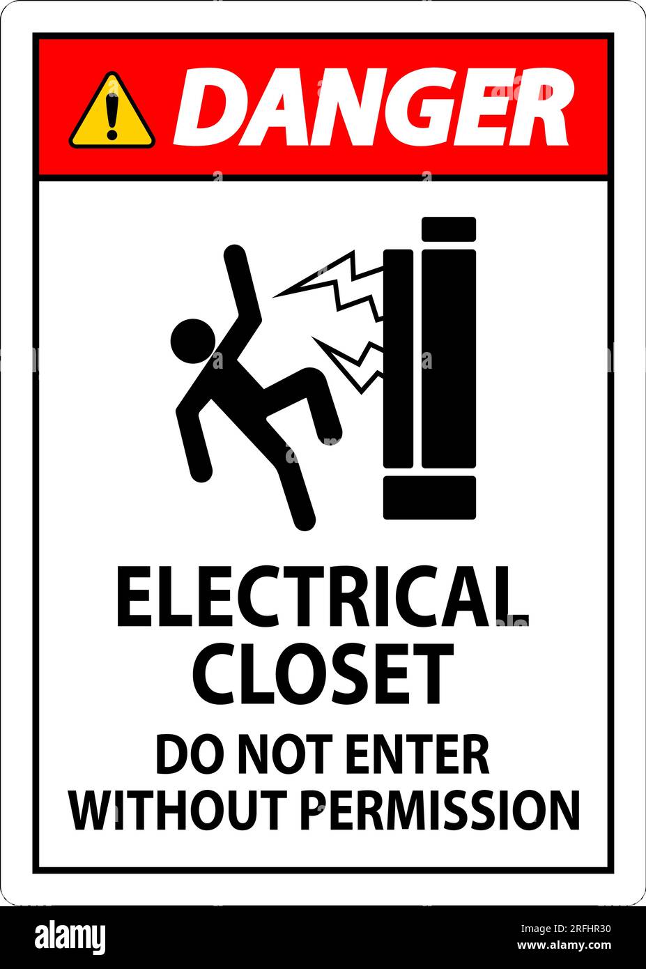 Danger Sign Electrical Closet - Do Not Enter Without Permission Stock ...