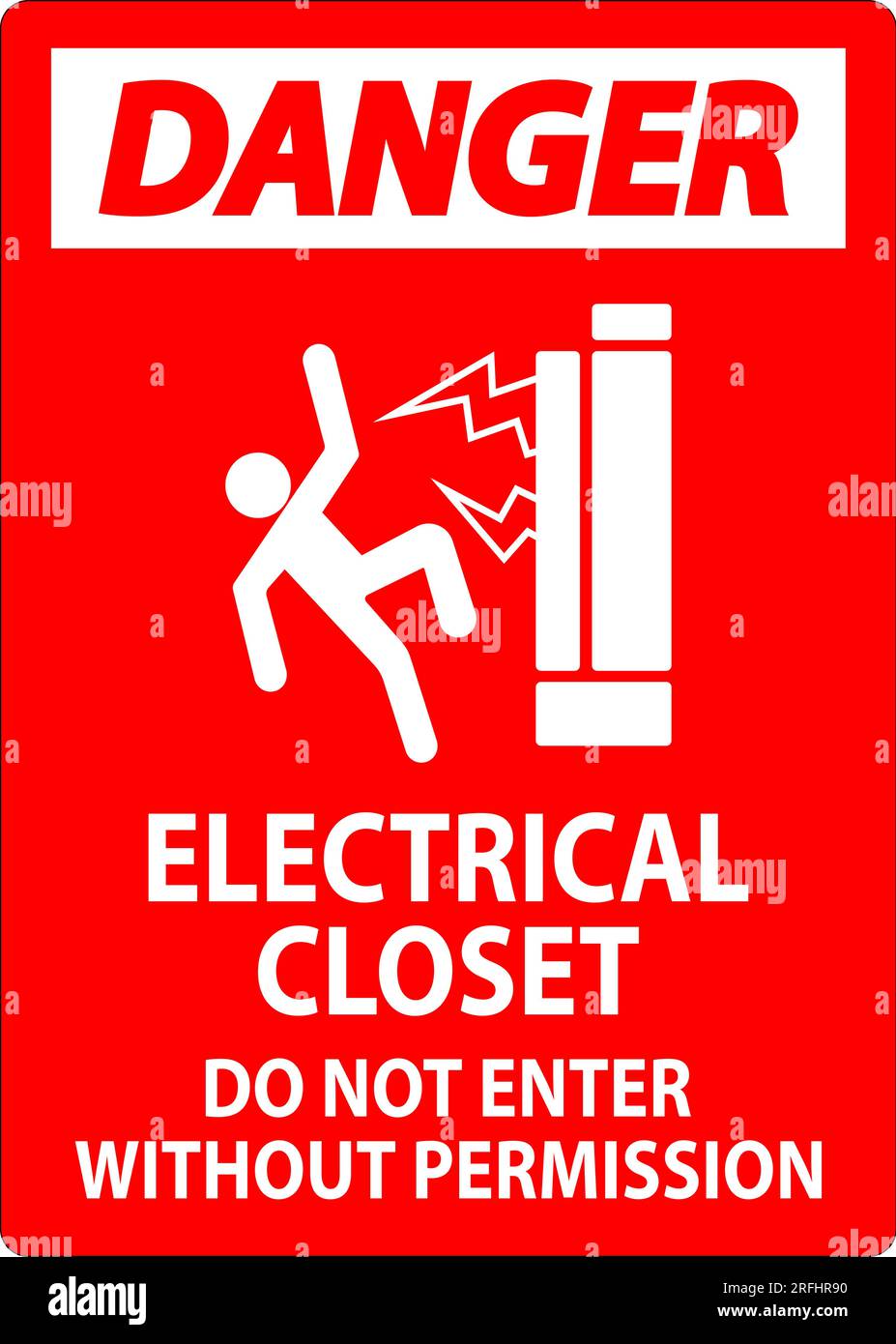 Danger Sign Electrical Closet - Do Not Enter Without Permission Stock ...