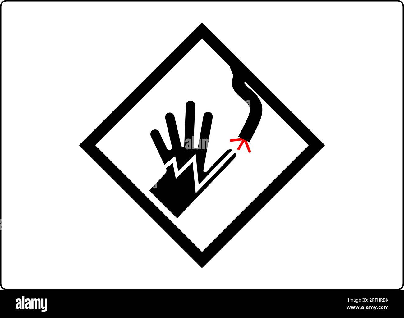 High Voltage Warning Sign Electrical Symbol Hand Shock Stock Vector ...