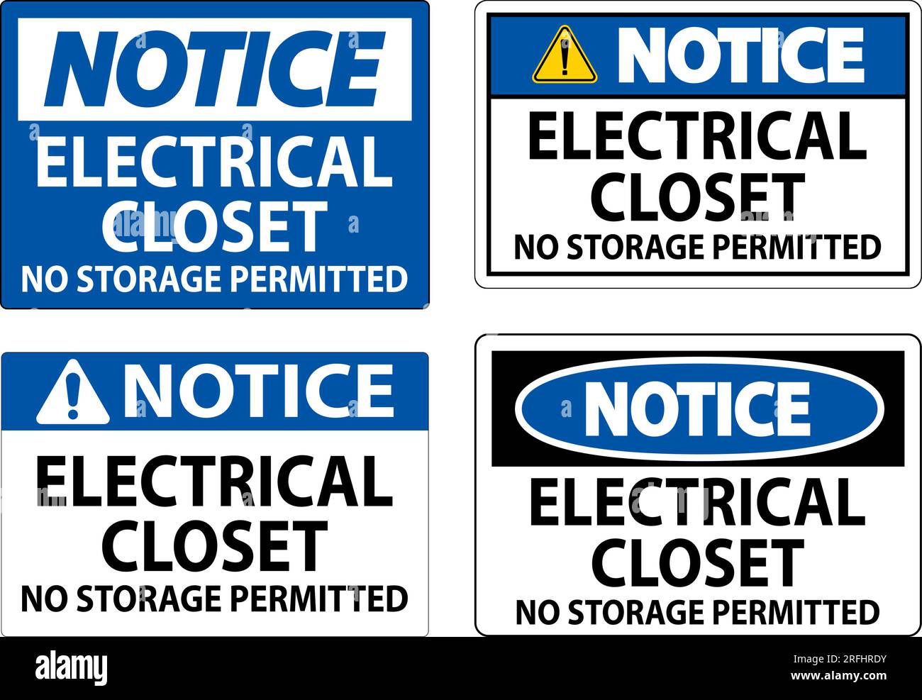Notice Sign Electrical Closet - No Storage Permitted Stock Vector Image ...