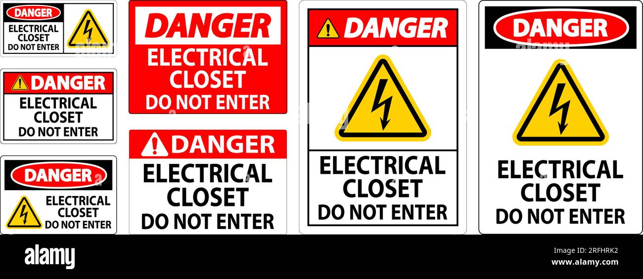 Danger Sign Electrical Closet - Do Not Enter Stock Vector Image & Art ...