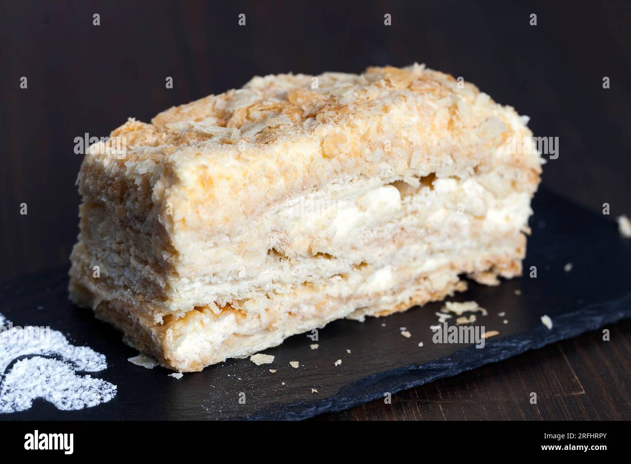 multi layered buttercream cake, puff pastry sweet cake ready to eat ...