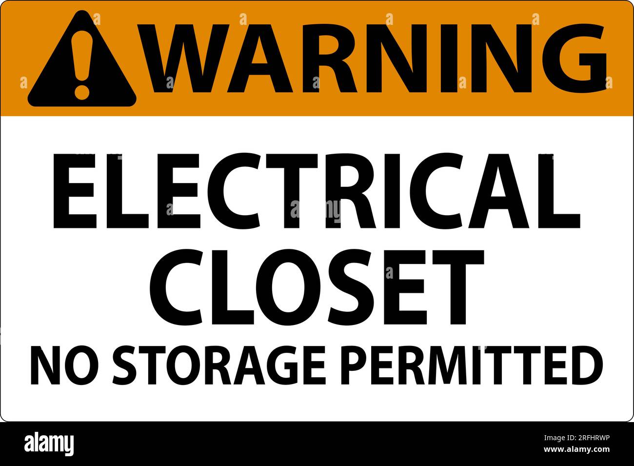 Warning Sign Electrical Closet - No Storage Permitted Stock Vector ...