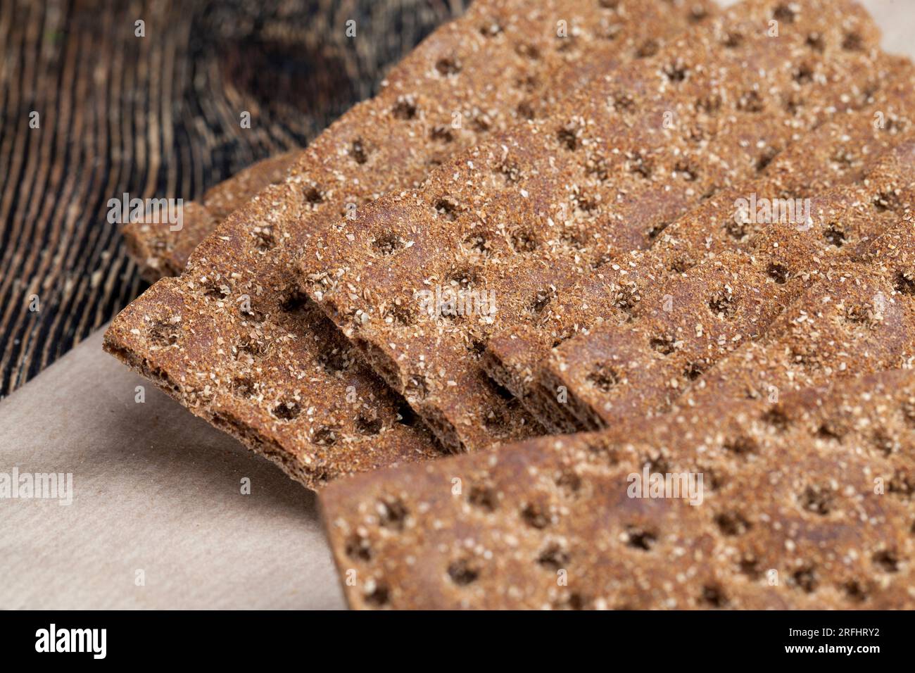 crispy rye bread, healthy foods made from rye flour, thin and crispy ...