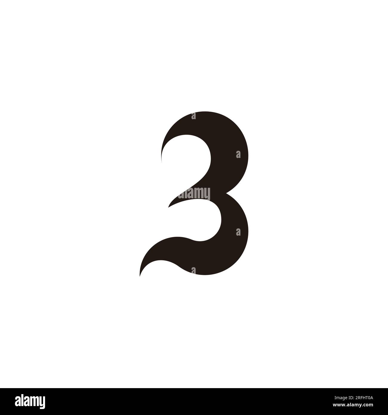 number 3 letter b simple curves geometric logo vector Stock Vector ...
